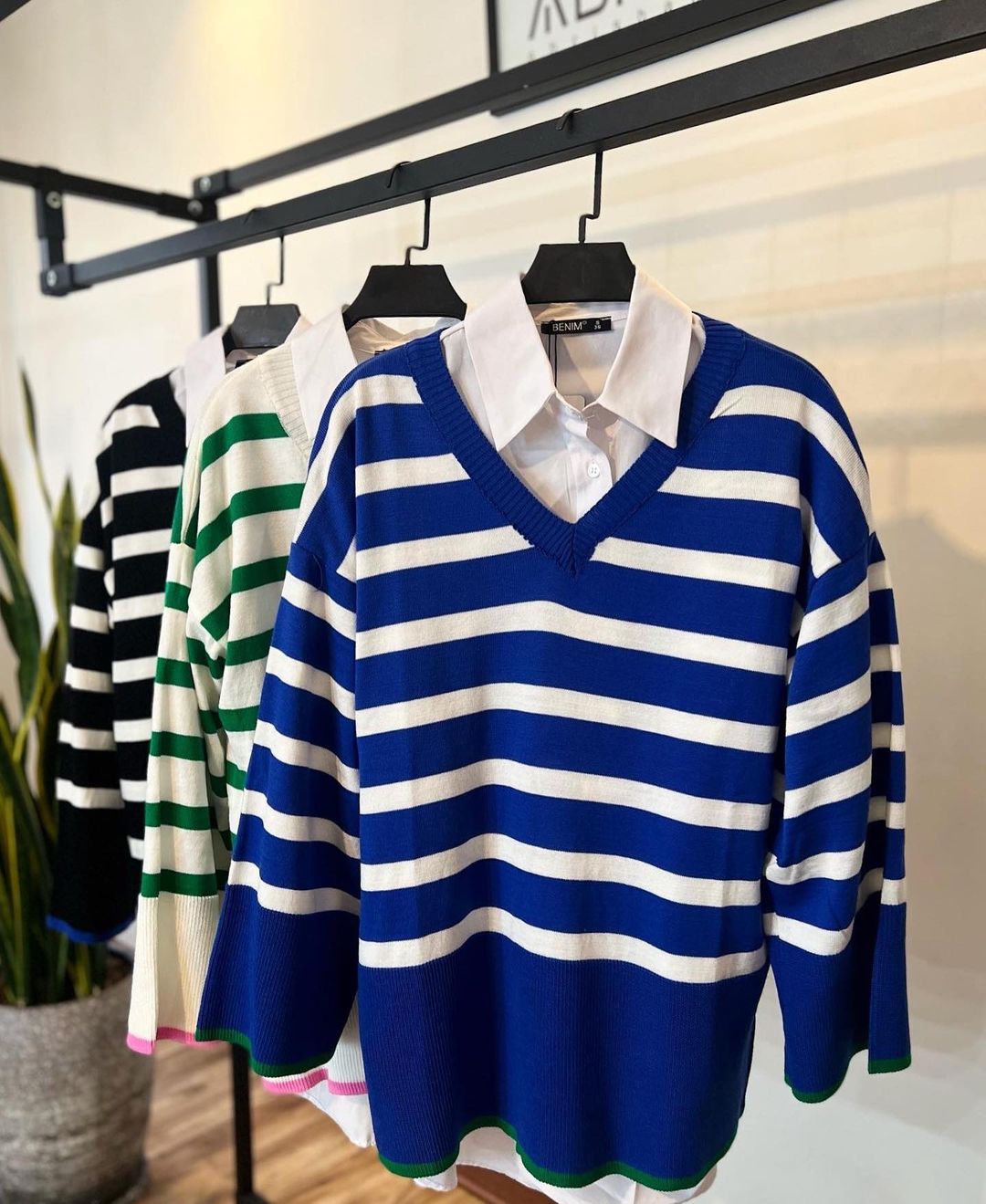 abrisham___mezon@instagram on Pinno: بافت یقه هفت راه راه ترک🇹🇷🇹🇷🇹🇷 کد محصول ...