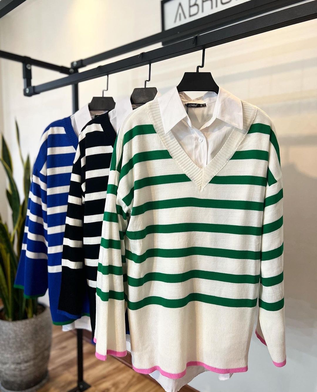 abrisham___mezon@instagram on Pinno: بافت یقه هفت راه راه ترک🇹🇷🇹🇷🇹🇷 کد محصول ...